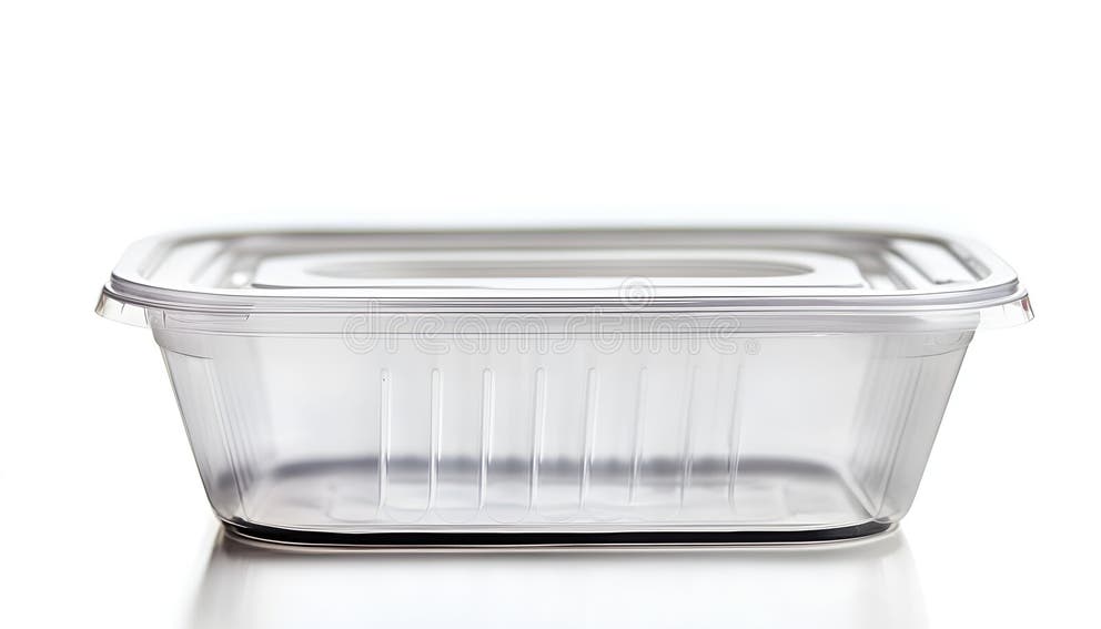 Empty Plastic Container for Food Isolated on White Stock Photo - Image ...
