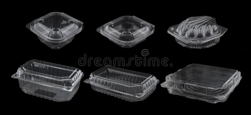 Empty Plastic Containers Isolated on Black Stock Photo - Image of empty ...