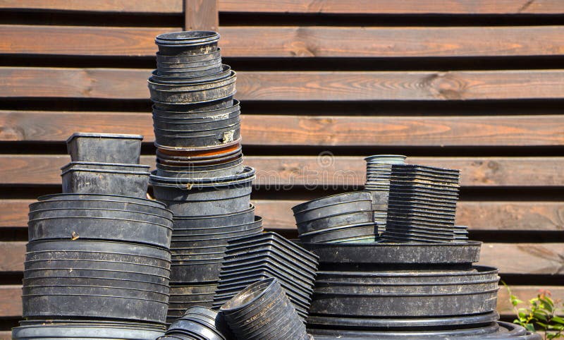 Empty Plastic Containers from Plants Stacked To the Pile Stock Image ...