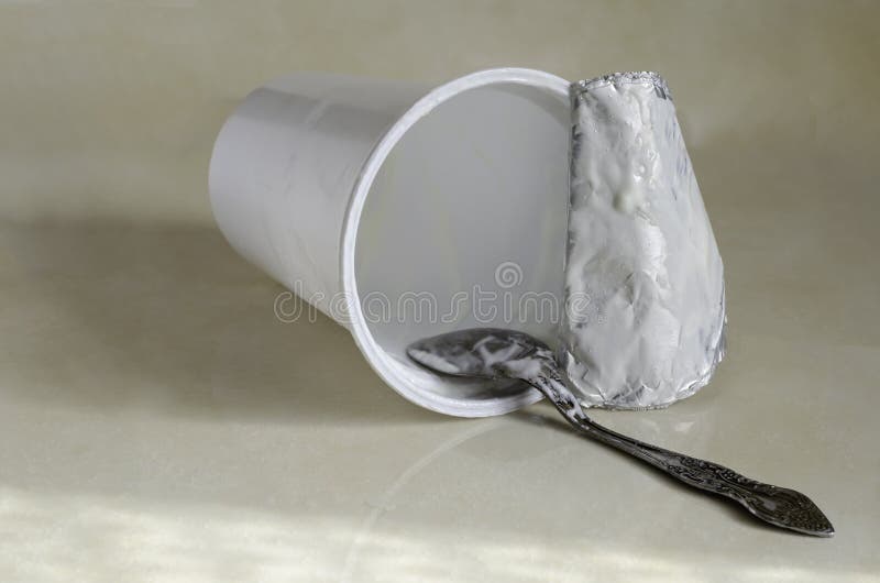 Empty Plastic Cup of Yogurt Stock Photo - Image of food, drink: 173159672