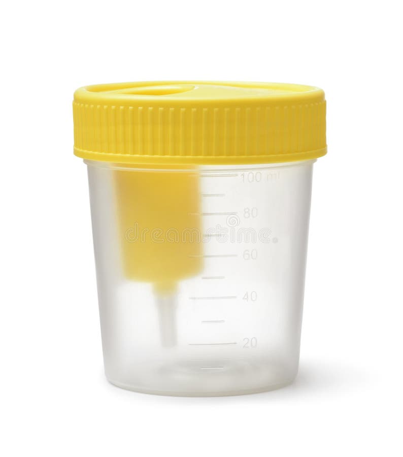 Empty Plastic Disposable Specimen Medical Test Container Stock Image ...