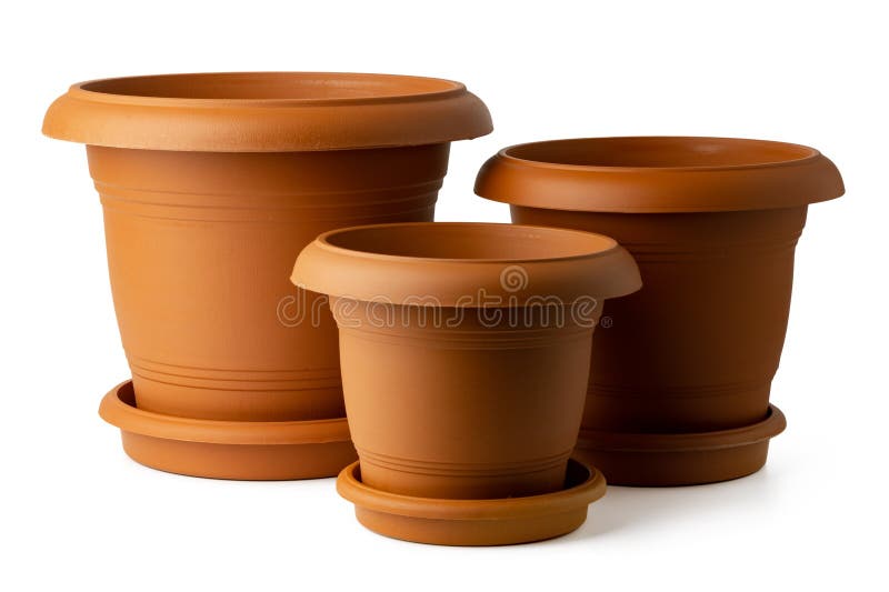Empty Plastic Flower Pot Isolated on White Background Stock Photo ...