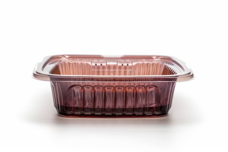 Empty Plastic Food Box Isolated on White Background. Transparent ...