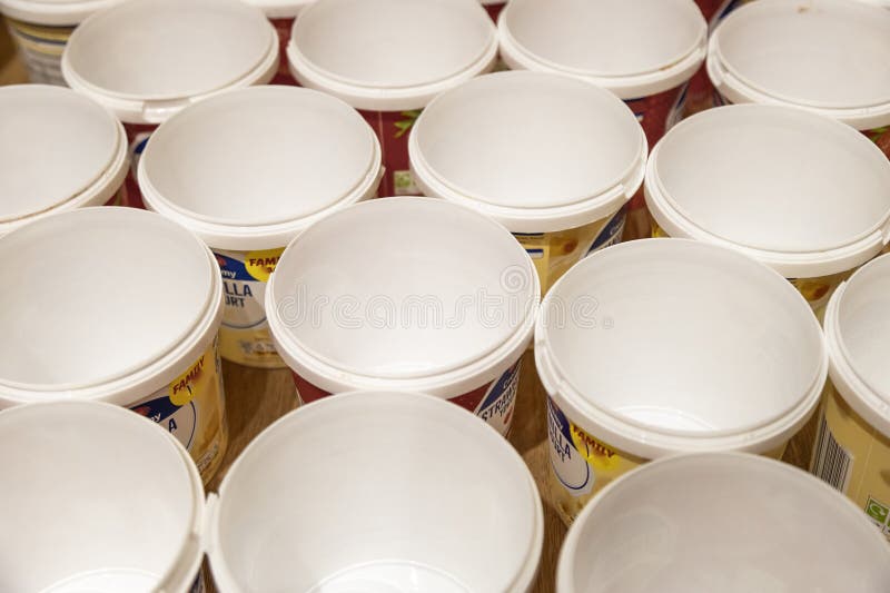 Empty Plastic Food Containers Recycling Stock Photo - Image of closeup ...