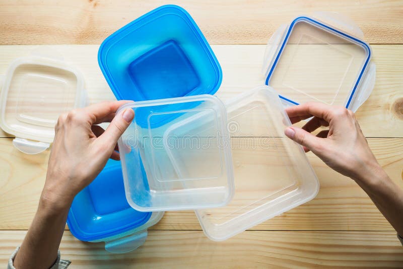 Empty Plastic Food Storage Containers. the Concept of Long-term Storage ...