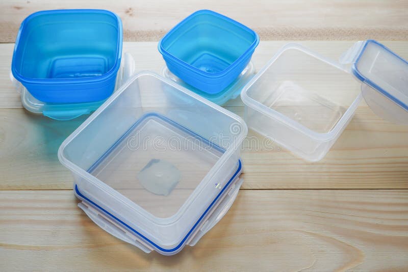 Empty Plastic Food Storage Containers. the Concept of Long-term Storage ...