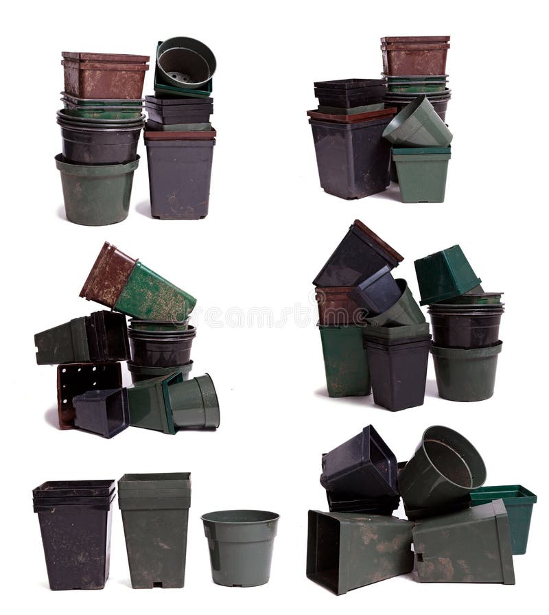 Empty Plastic Garden Pots stock photo. Image of excess - 32808646
