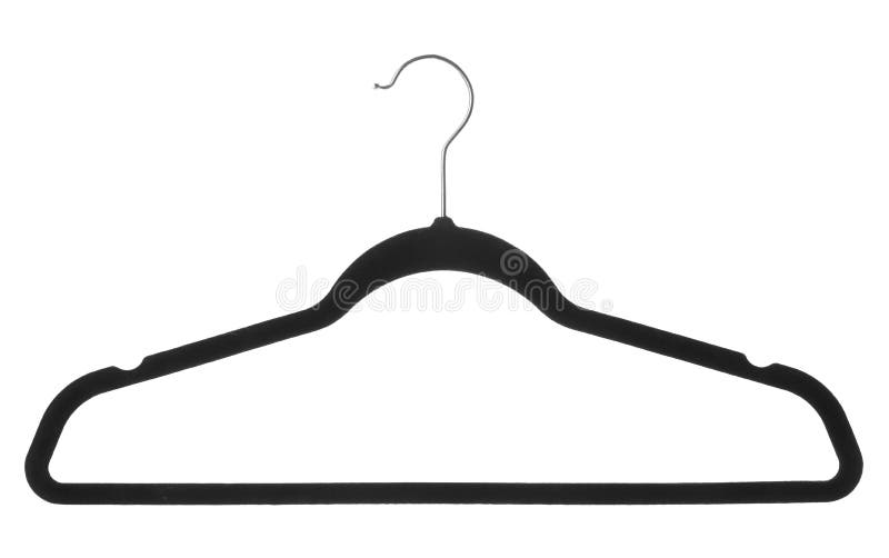 Empty Plastic Hanger Isolated on White. Wardrobe Accessory Stock Photo ...