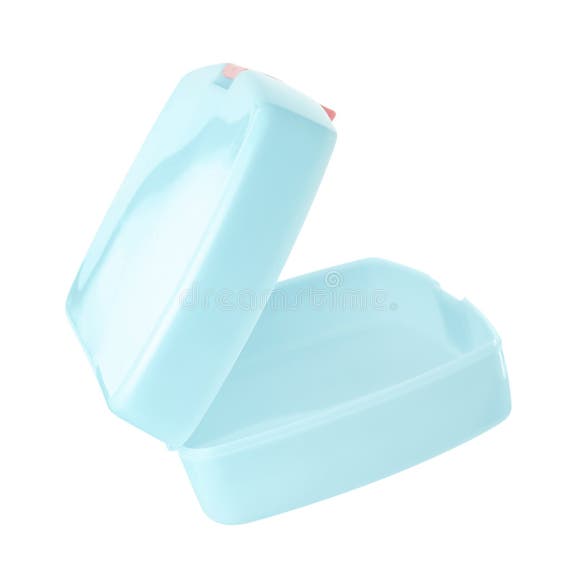 Empty Plastic Lunch Box Isolated on White Stock Photo - Image of office ...