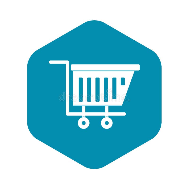 Empty Plastic Market Trolley Icon Digital Green Stock Vector ...