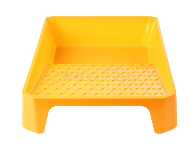Empty Plastic Paint Tray Isolated on White. Construction Tool Stock ...