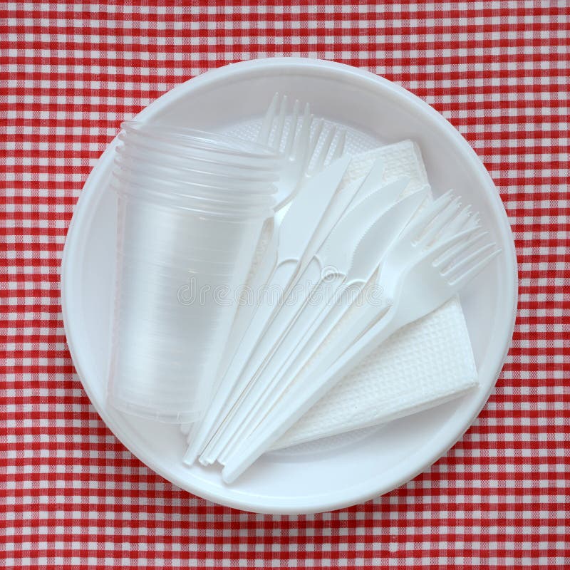Empty plastic plate. stock photo. Image of glass, flatware - 74173006