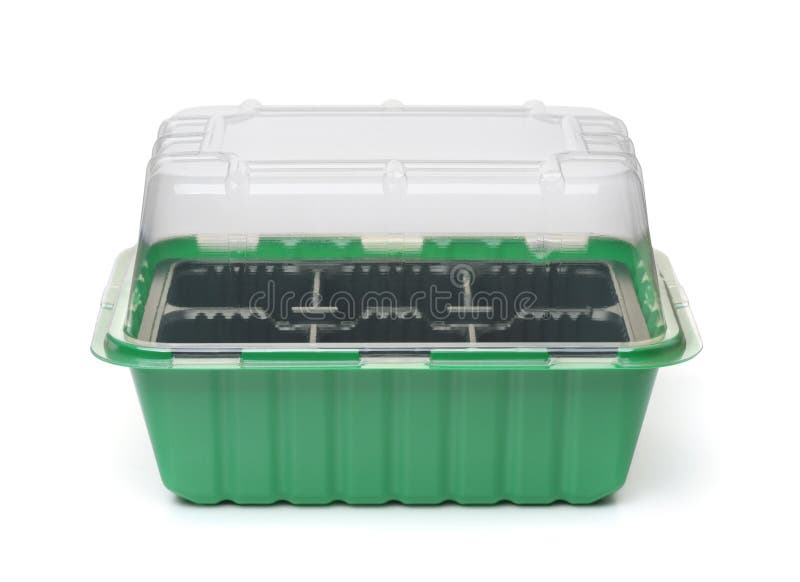 Empty Plastic Seedling Box with Transparent Cover Stock Image - Image ...