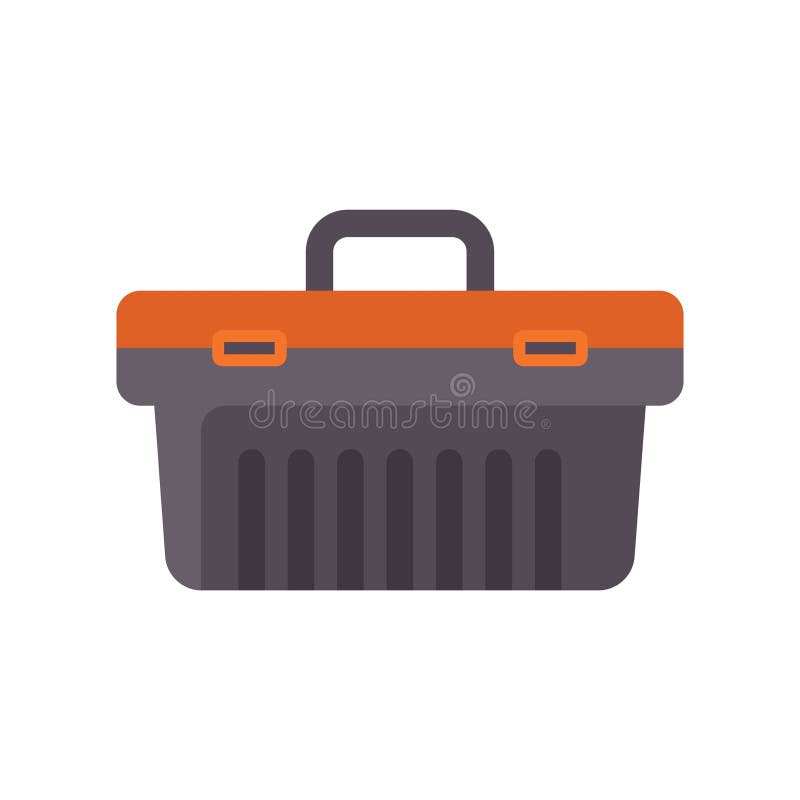 Empty Plastic Toolbox with Orange Lid for Storing Tools Stock Vector ...