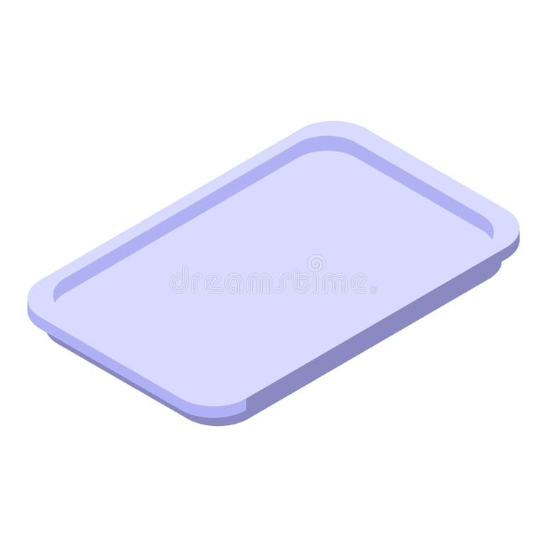 Empty Plastic Tray Isometric Serving Tray Stock Illustration ...