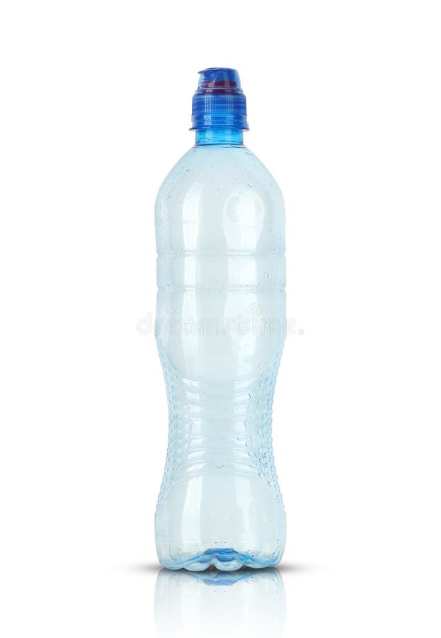 Empty Unlabeled Plastic Water Bottle with Droplets Still Adhering To ...