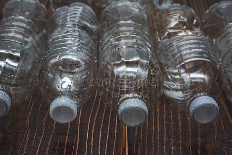 Empty Plastic Water Bottles Recycle Material Reduce Waste Stock Photo ...