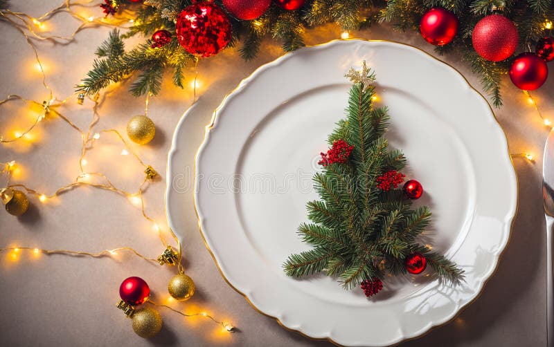 Empty Plate, Christmas Tradition Menu , Composition Banner Background ...