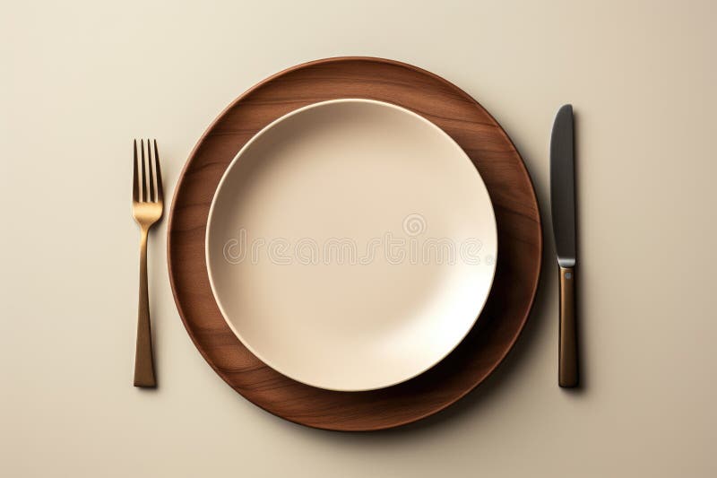 Empty Plate with Cutlery on the Table Stock Photo - Image of tableware ...