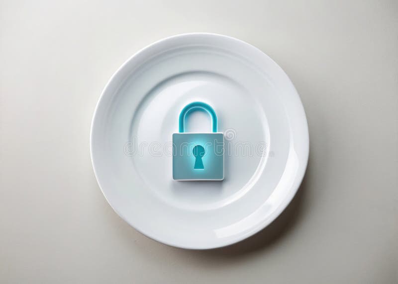 Empty Plate Digital Lock a Visual Metaphor for Data Security and ...
