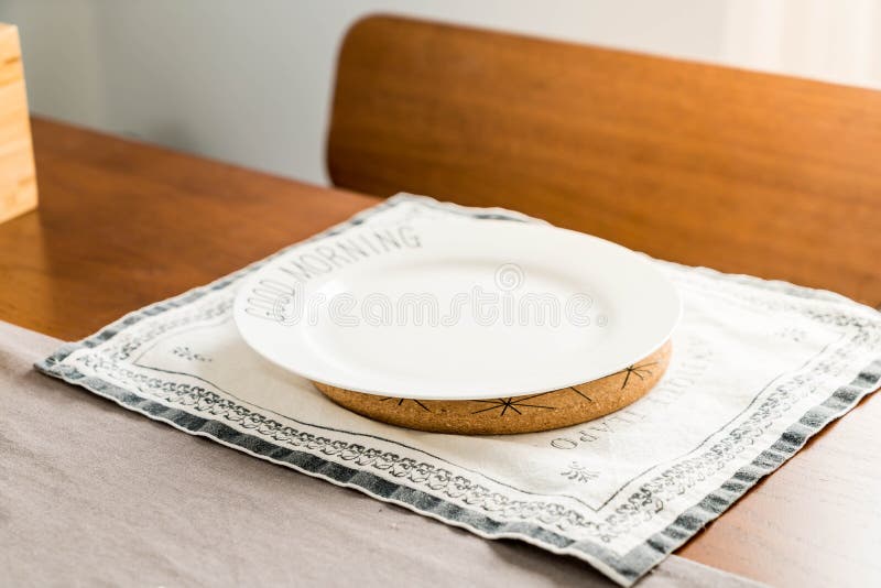 Empty Plate on Dining Table Stock Image - Image of place, dish: 115019751