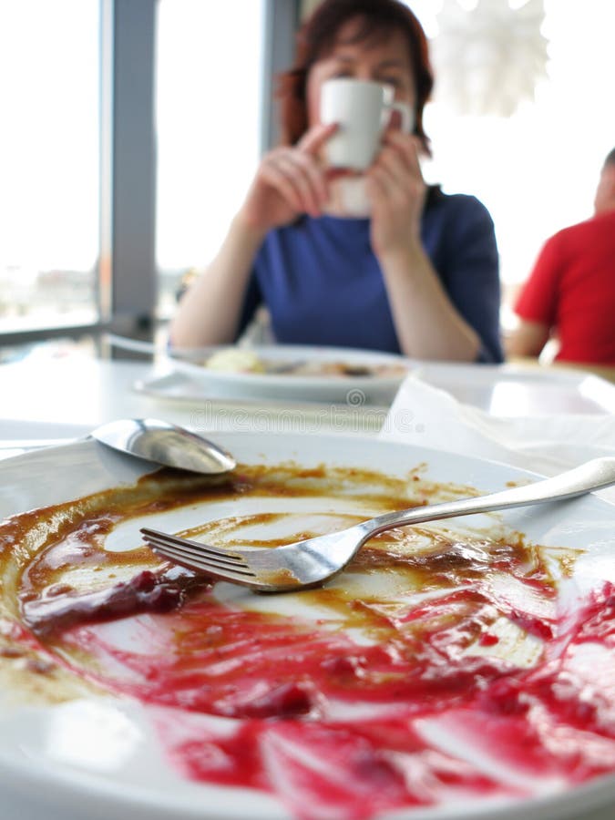 Empty Plate Dirty after Dinner. Stock Photo - Image of washing, stained ...