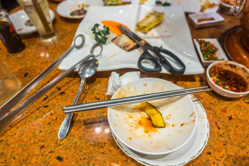 Empty Plate with Dirty after the Meal is Finished. . Stock Image ...