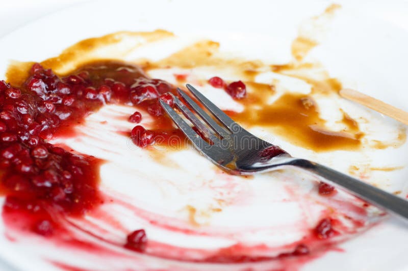 Empty Plate Dirty after the Meal is Finished. Stock Photo - Image of ...