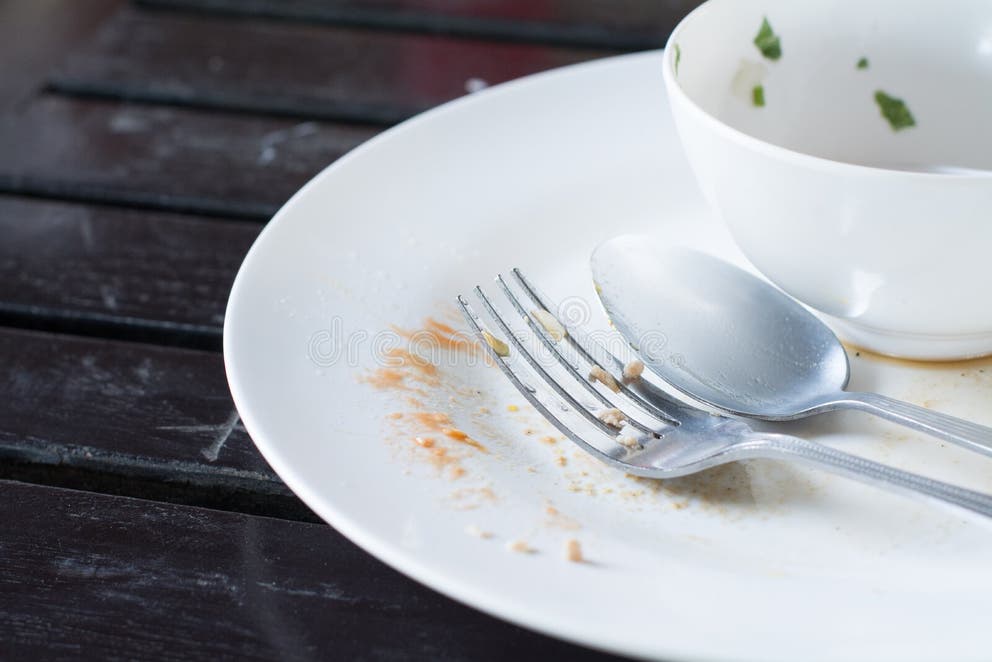 Empty plate after eating stock photo. Image of crockery - 179983166