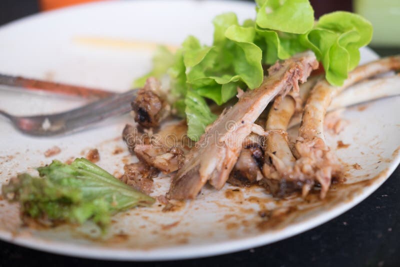 Empty Plate after Eating Pork Steak Stock Photo - Image of dinner ...