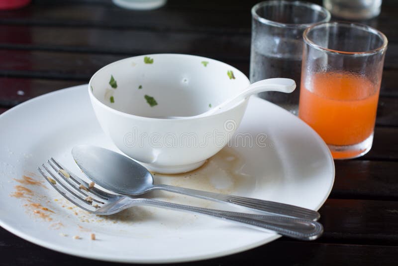 Empty plate after eating stock photo. Image of crockery - 179983276