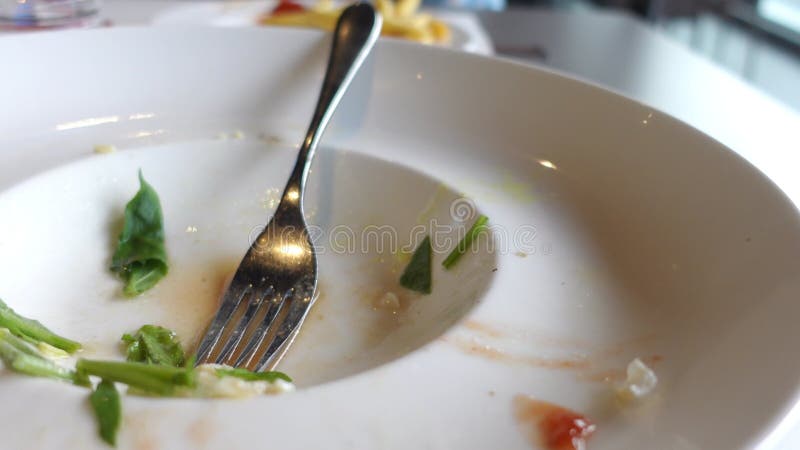 Empty Plate after Eating on Table Stock Footage - Video of cutlery ...