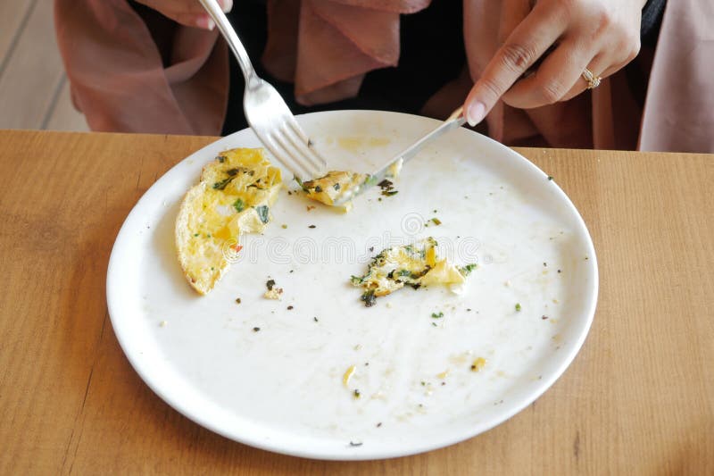 Empty Plate after Eating on Table Stock Photo - Image of used, fork ...
