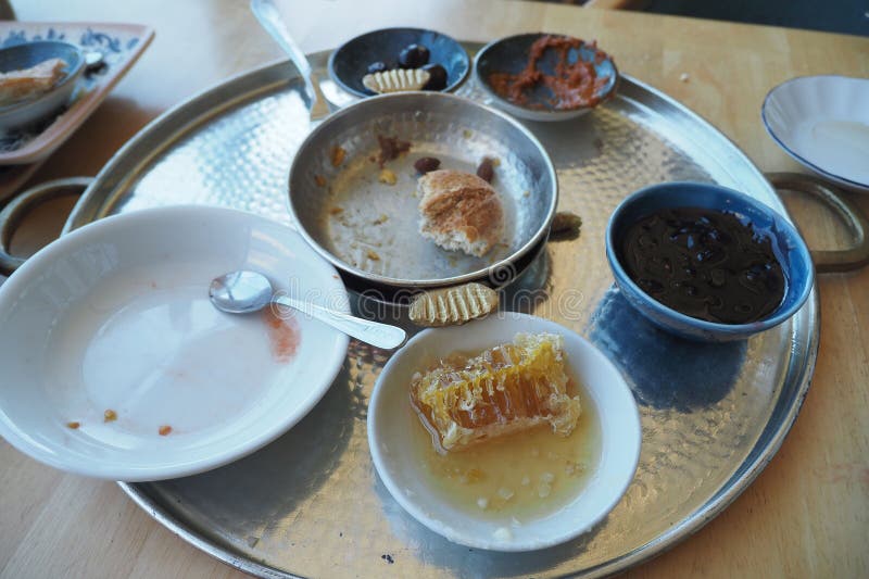 Empty Plate after Eating on Table Stock Image - Image of dieting, messy ...