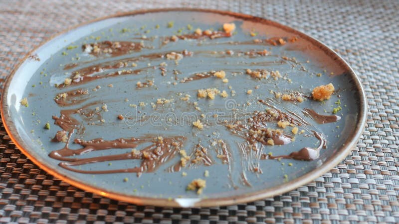 Empty Plate after Eating on Table Stock Footage - Video of lunch, used ...