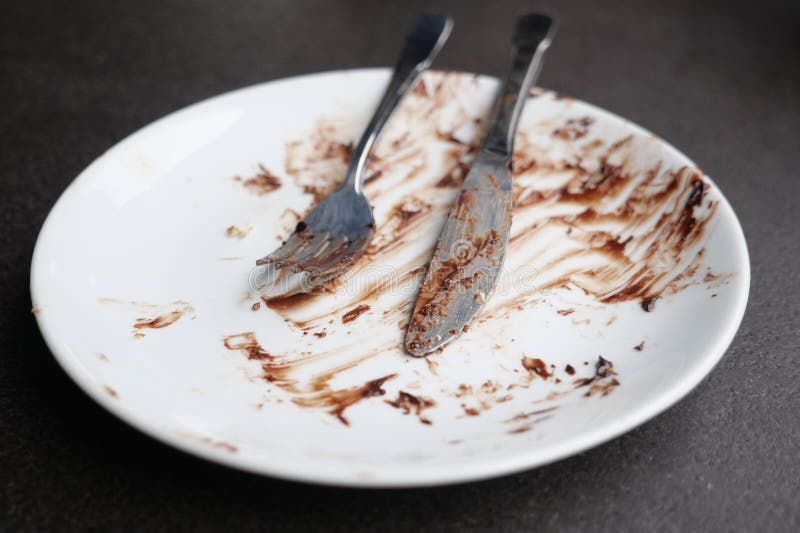 Empty Plate after Eating on Table Stock Photo - Image of finished ...