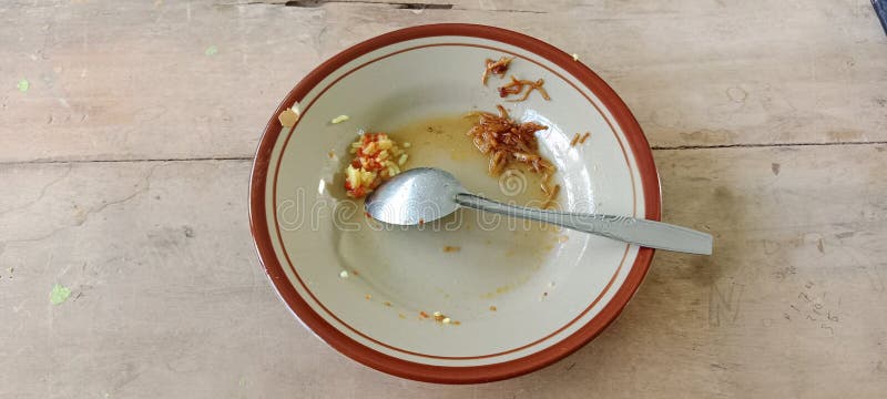 An Empty Plate after Eating Yellow Rice Stock Photo - Image of eating ...