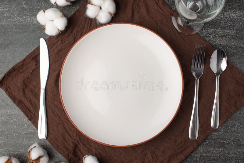 Dinner Plate Setting Top View Stock Image - Image of mediterranean ...