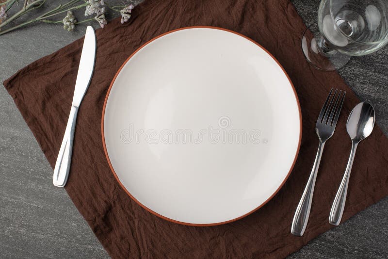 Dinner Plate Setting Top View Stock Image - Image of mediterranean ...