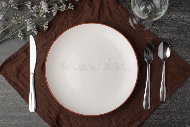 Dinner Plate Setting Top View Stock Image - Image of mediterranean ...