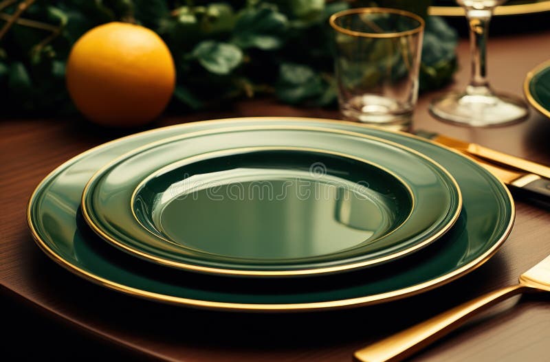 An Empty Plate with a Full Set of Table Settings Stock Photo - Image of ...