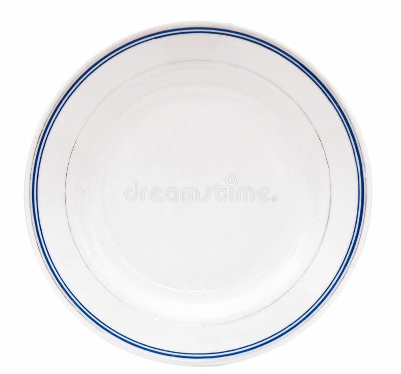 Empty Plate on Colorful Tablecloth in an Old Wooden Table Stock Image ...