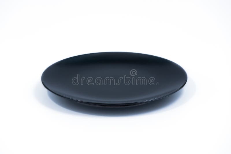 Empty Plate Isolated on White Background Side View Stock Image - Image ...
