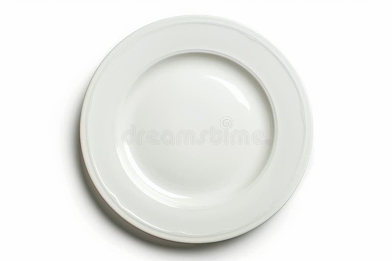Empty Plate Isolated on White Background View from Above Stock Image ...