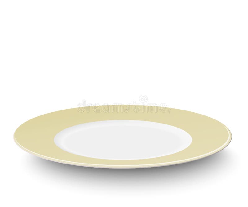 Empty Plate with Ivory-colored Design Isolated Stock Vector ...