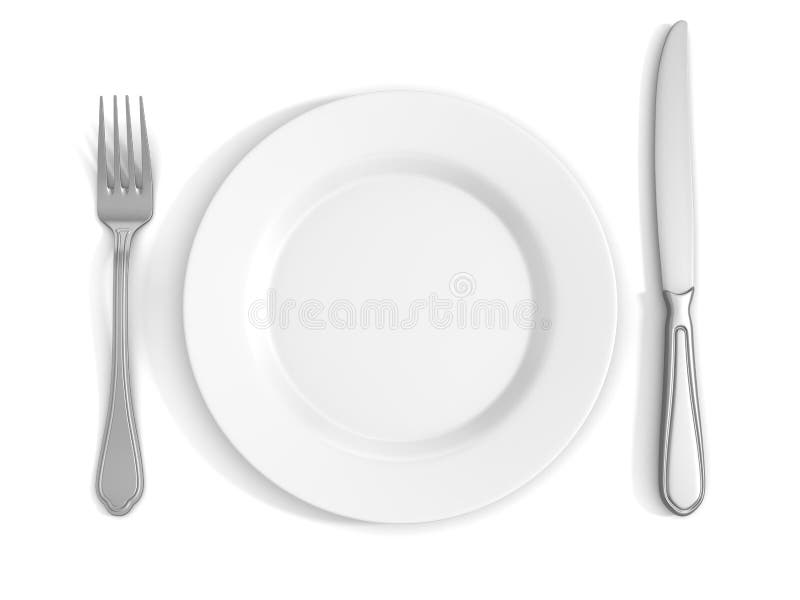 Empty Plate and Knife Fork stock illustration. Illustration of dish ... Empty Plate and Knife Fork stock illustration. Illustration of dish ...