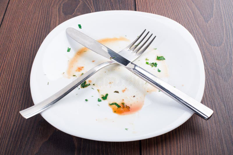 Empty Plate Left after Dinner Stock Photo - Image of dirty, washing ...