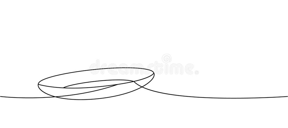 Empty Plate One Line Continuous Drawing. Kitchen Tools Continuous One ...