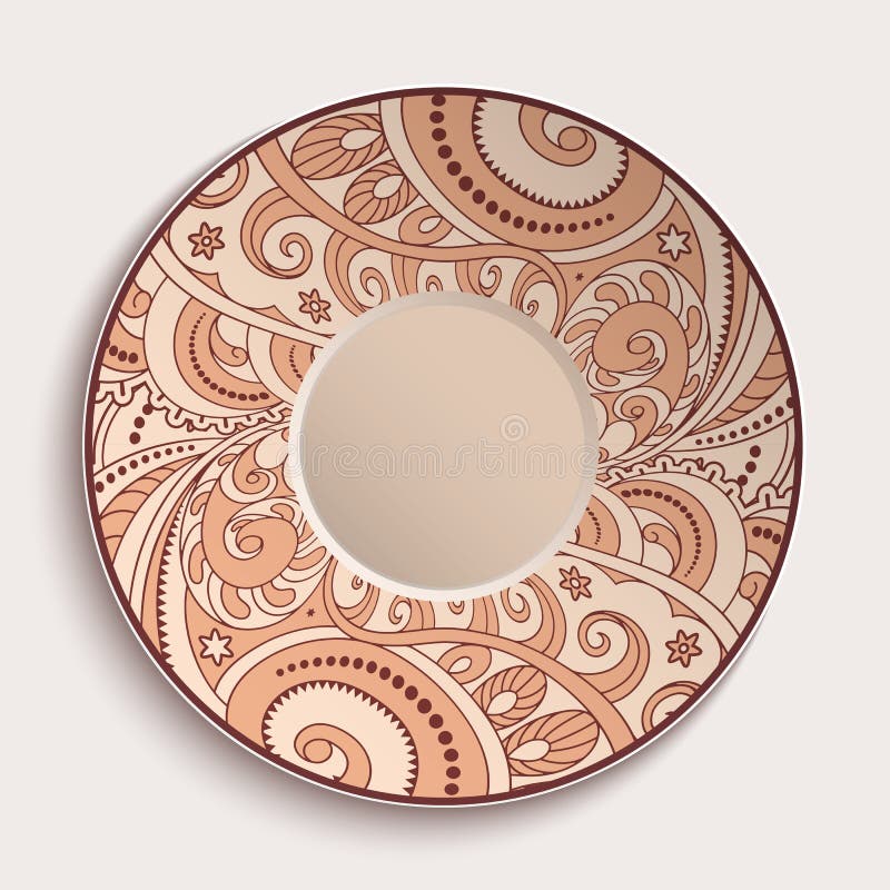 Empty Plate with Gold Border Stock Vector - Illustration of golden ...