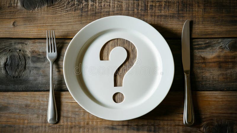 Empty Plate with Question Mark Raising Interrogations about World ...